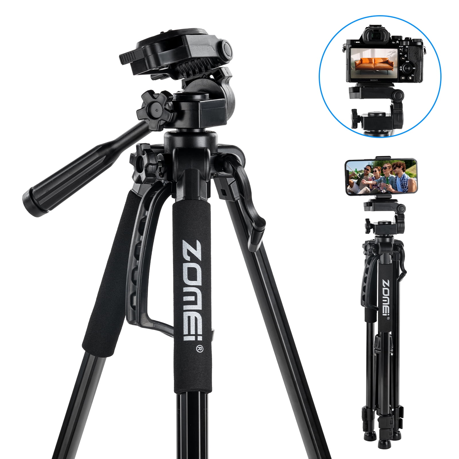 Professional 59"/150cm DSLR Camera Tripod Stand Monopod Aluminum Travel ...