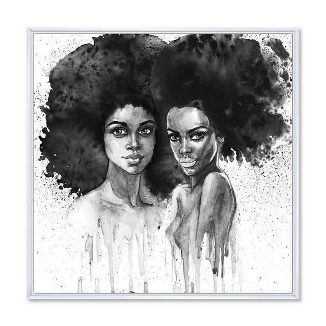 Designart Portrait of African American Woman XI FLOAT FRAME WALL ART ...