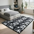 Fluffy Rug Shaggy Area Rug, Mottling Black 6x9 Area Rugs for Living ...