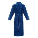 FashGudim Mens Robe, Big and Tall, Full Length Shawl Collar, Navy, Plush Warm Bathrobe - Walmart.com