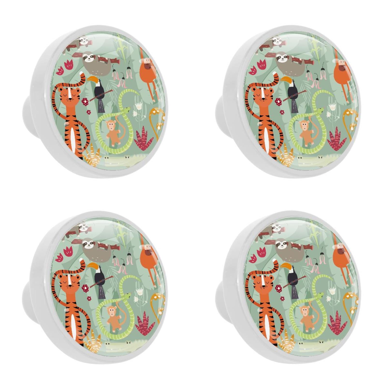 4 Pcs Sloth Tiger Monkey Knobs for Kitchen Cabinet Cupboard Dresser ...