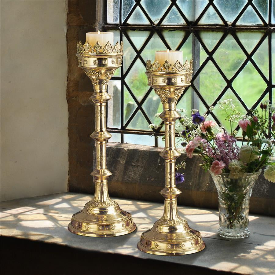 Design Toscano Chartres Cathedral Gothic Candlesticks: Set of Two ...