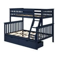 Max & Lily Solid Wood Twin over Full Size Bunk Bed with Storage Drawers ...