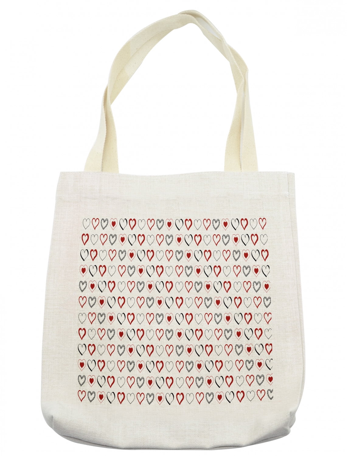 Love Tote Bag, Hand Drawn Style Doodle Hearts Valentines Day Romance ...
