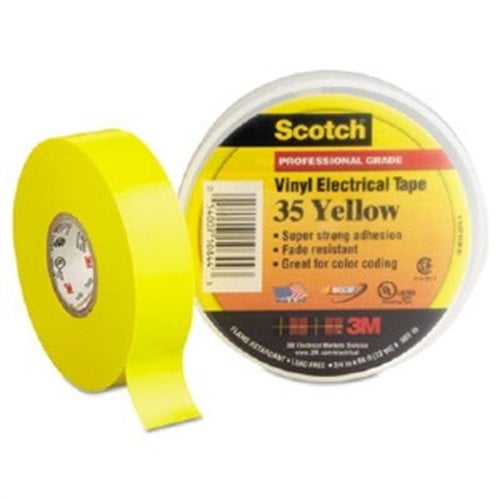 Scotch® Vinyl Electrical Color Coding Tapes 35 - 35 3/4x66 yellow vinyl ...