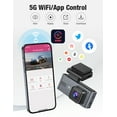 OMBAR Dash Cam 5G WiFi GPS, 3 Channel Dash Cam Front and Rear Inside 2K ...
