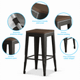 ZAFLY 26" Metal Bar Stools Set of 4, Industrial Backless Counter Height ...