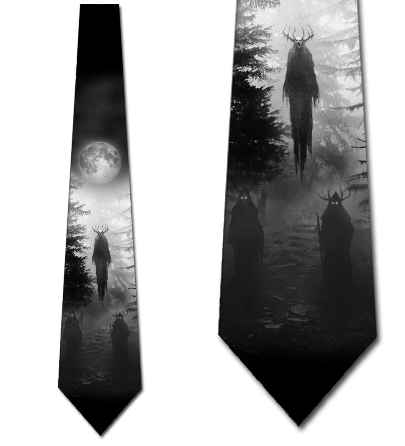 Halloween Ties Mens Moon Tie Creepy Woods Necktie by Three Rooker ...