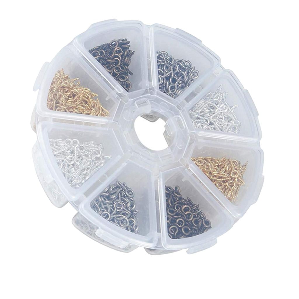 800pcs Assorted Mini Screw Eye s Eyelets Threaded DIY Craft Supplies ...