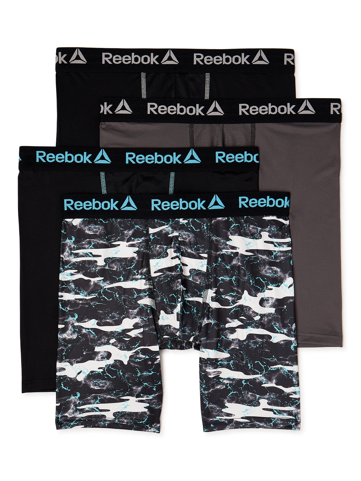 Reebok Men's Performance Mid Leg Boxer Briefs, 4-Pack - Walmart.com