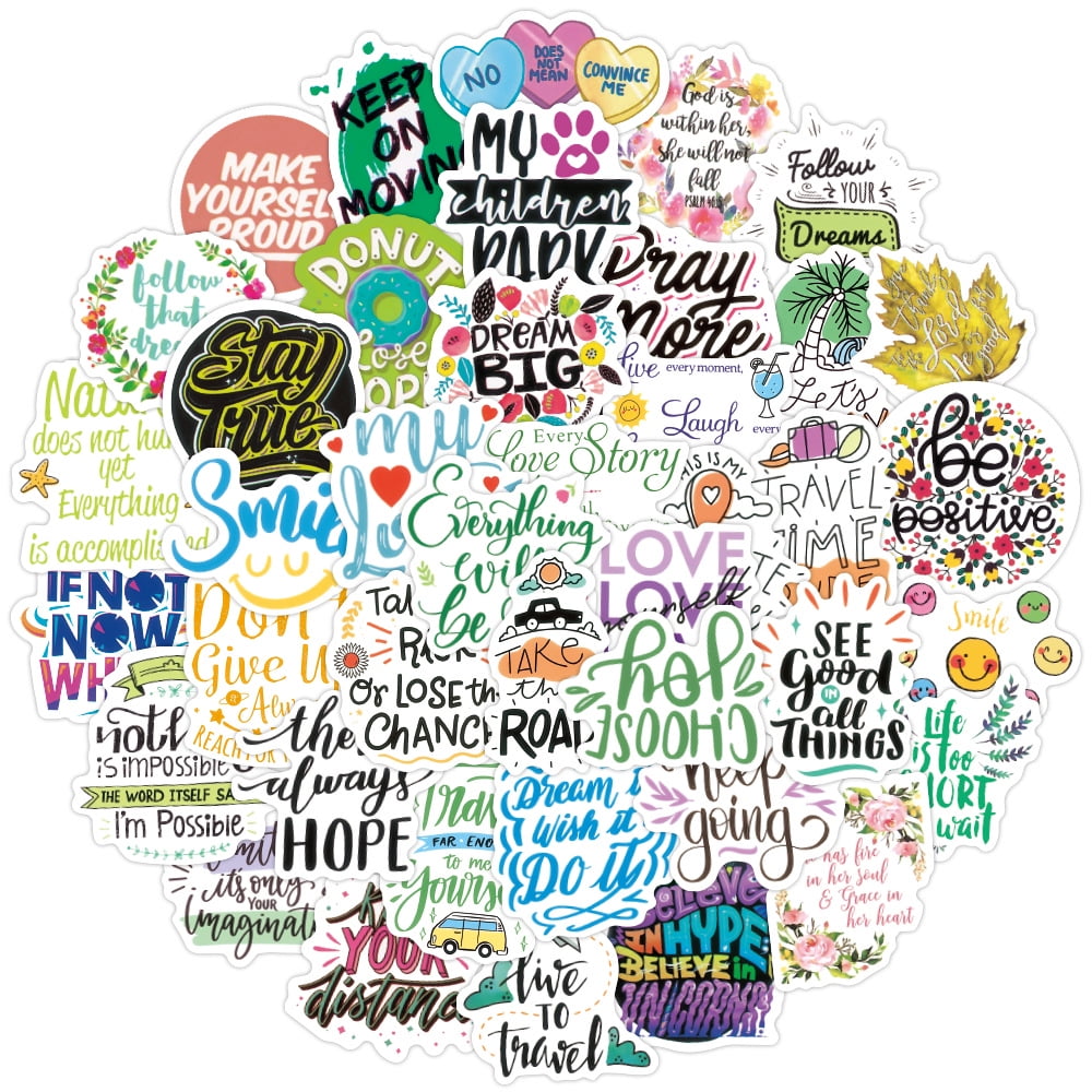 Inspirational Stickers for Water Bottles, Positive Vinyl Stickers ...