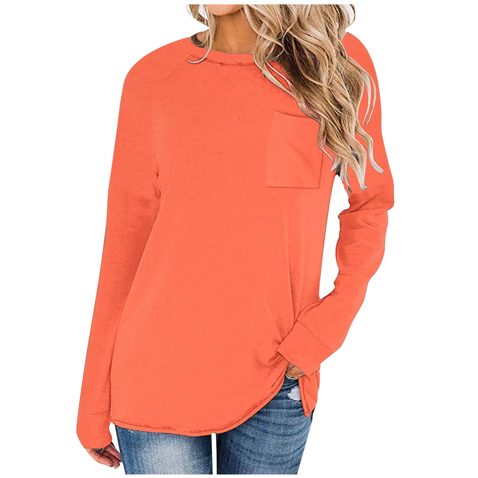Click here for Timegard Womens Tops Crewneck Long Sleeve Drop Sho... prices