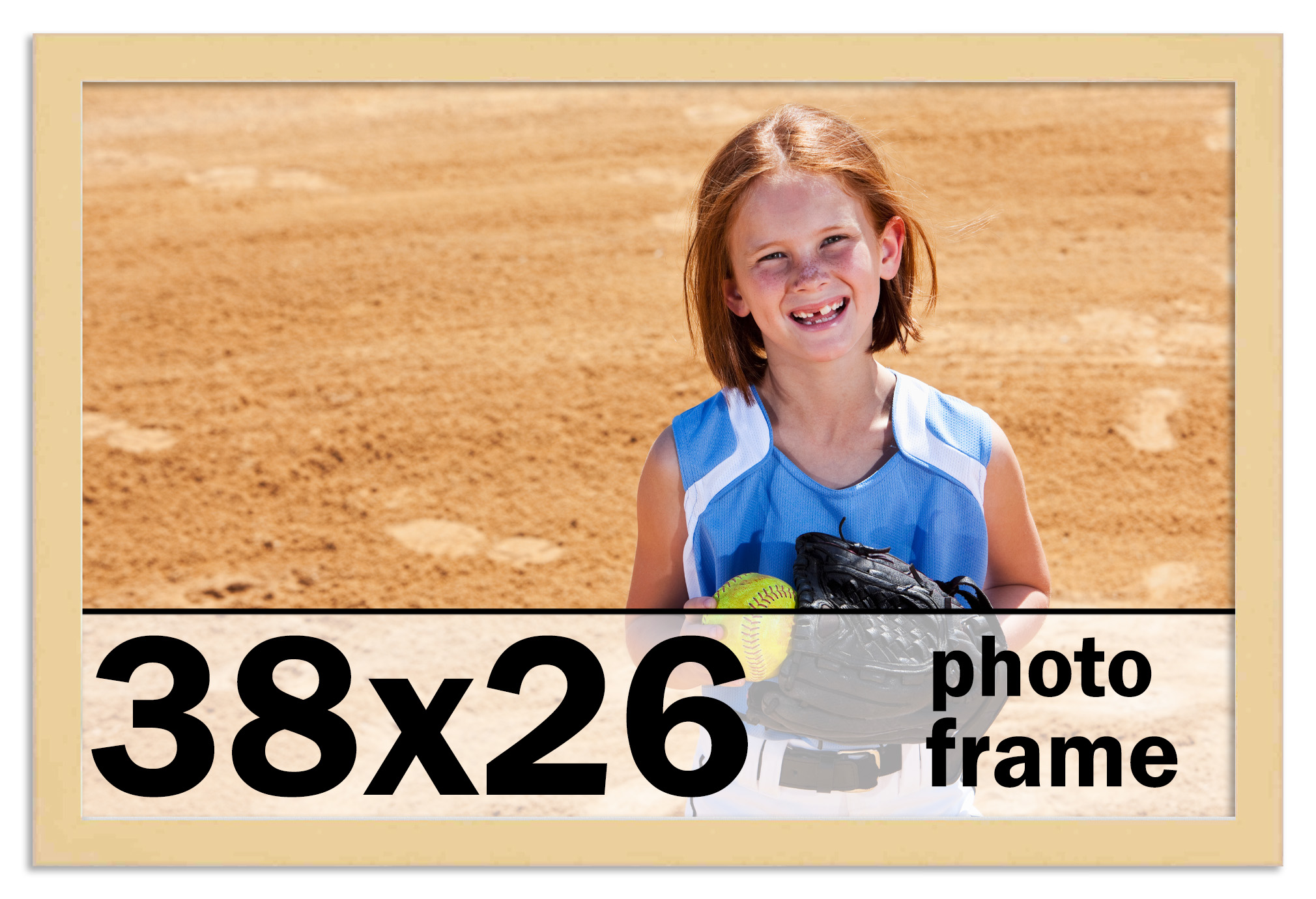 38x26 Frame Natural Brown Picture Frame - Modern Photo Frame Includes ...