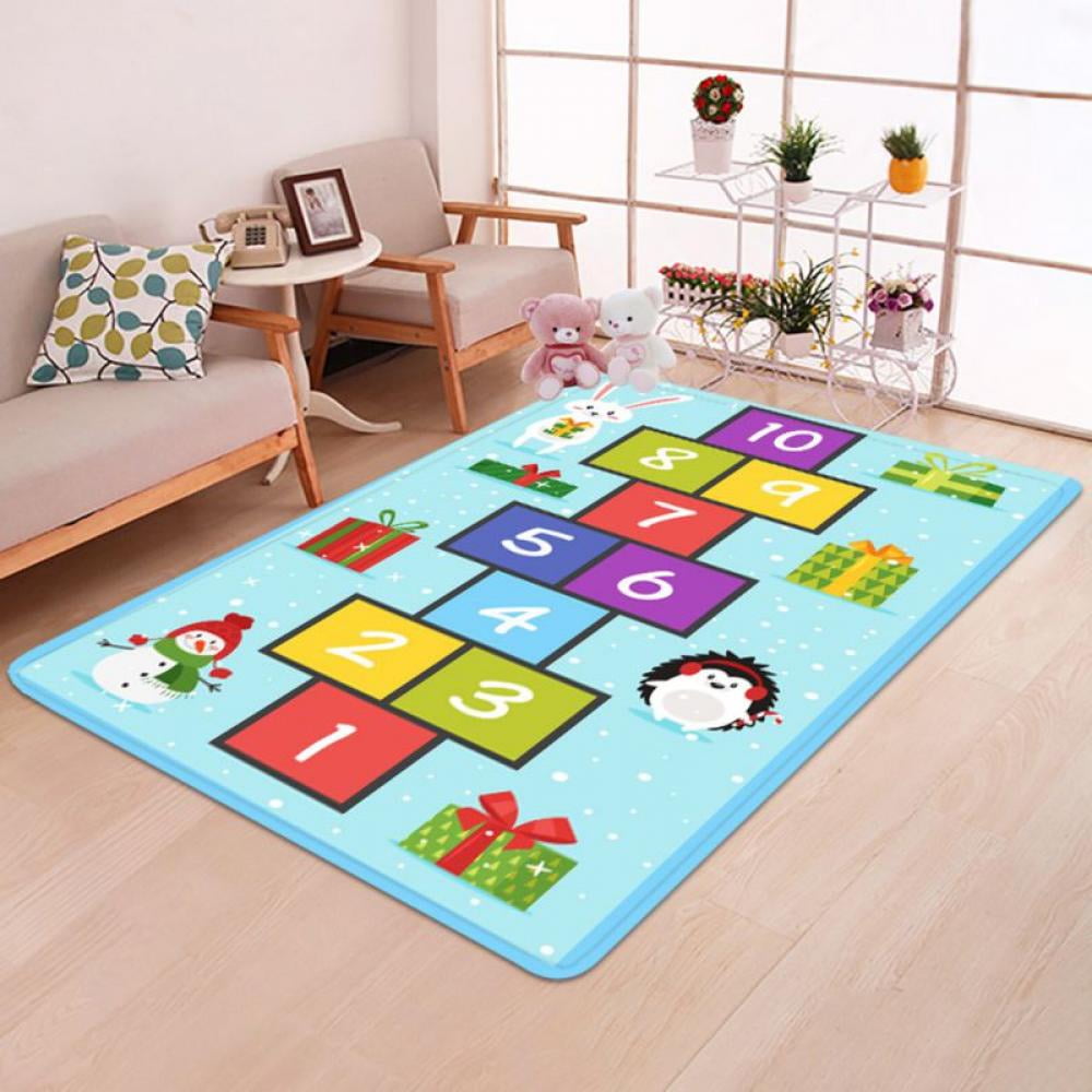 Hopscotch Kids Rug Washable Nursery Playroom Bedroom Area Rug Kid’s ...