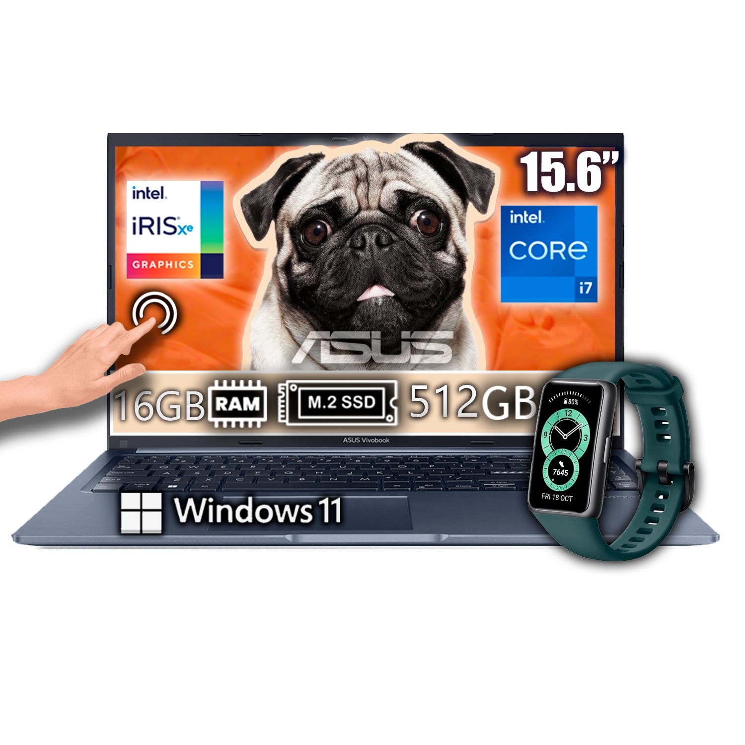 Laptop Asus F1502Z i7-12555 512GB 16GB Ram Touchscreen más smart band ...