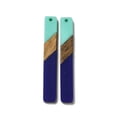 20pc Opaque Resin & Walnut Wood Big Pendants Rectangle Charms Indigo 51 ...