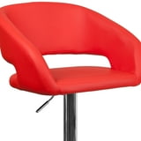 Flash Furniture Erik Contemporary Red Vinyl Swivel Barstool, Adjustable ...