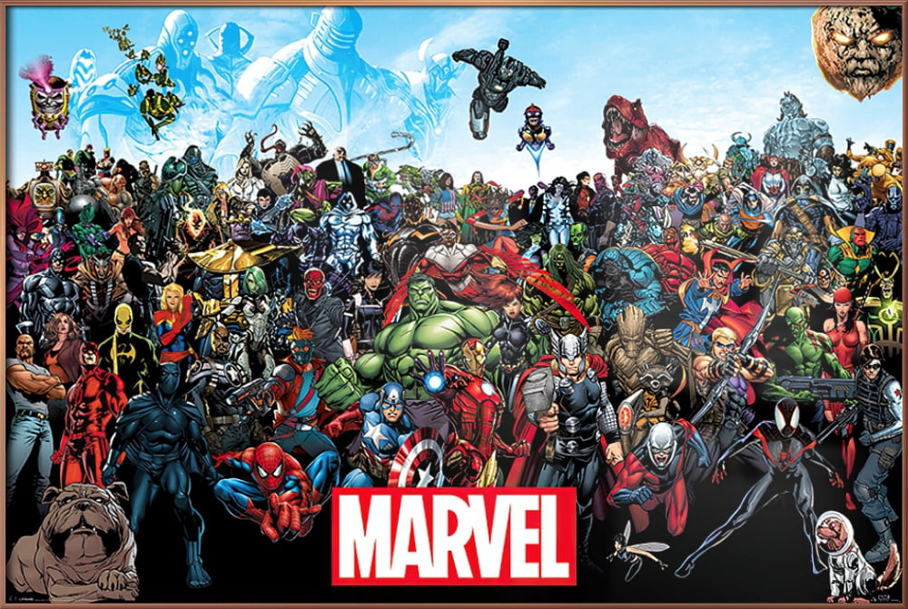 Marvel Comics Universe - Framed Comic Poster (All Marvel Characters ...