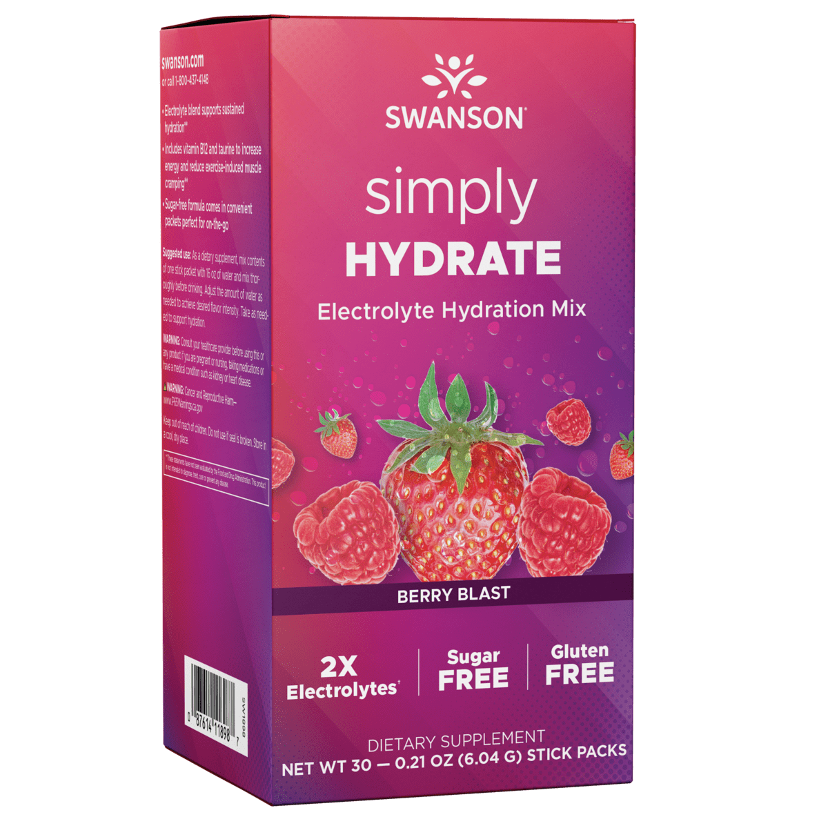 Swanson simply Hydrate Electrolyte Hydration Mix - Berry Blast 30 Pkts - Walmart.com