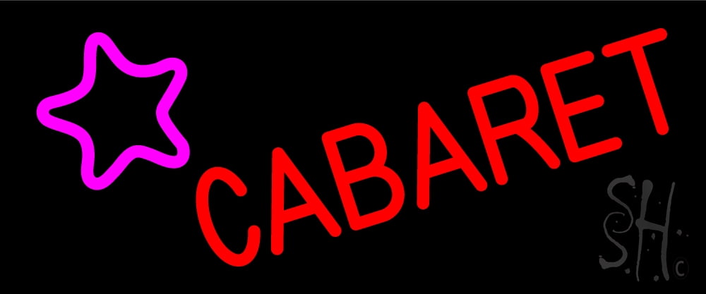 Cabaret Star Logo LED Neon Sign 6" Tall x 15" Wide - inches Black ...