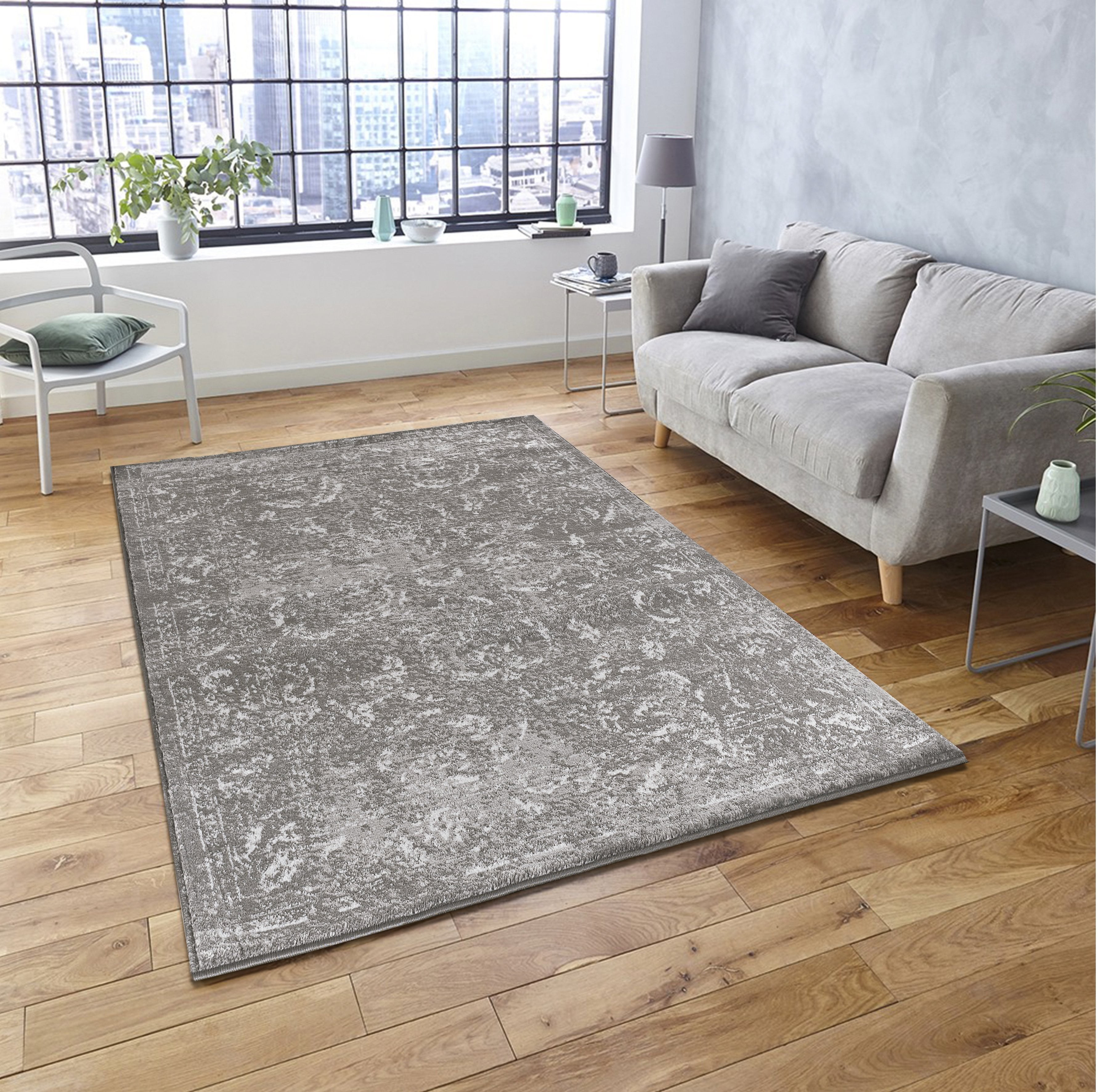 Sofia Rugs 5 X 7 Gray Modern Area Rug Low Pile Area Rug Lara s Rug