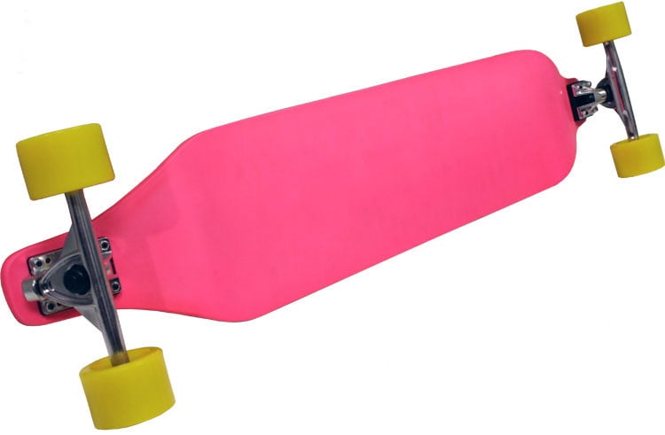 Neon Pink DROP DOWN LONGBOARD 8in x 40in Canadian Maple - 76mm Wheels ...