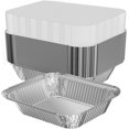 100 Pack 8.3x6.2 Inch Disposable Aluminum Foil Pans with Lids for ...