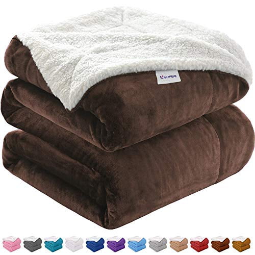 Kawahome Oversized Sherpa Blanket Extra Warm Thick Winter Blanket For