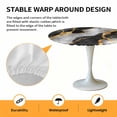 Abstract Art Round Fitted Tablecloth with Elastic Edge, Gold Black ...