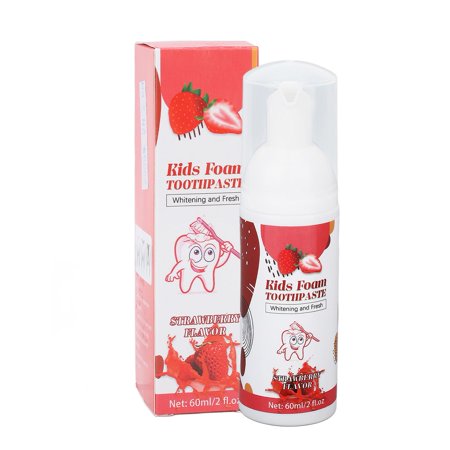 Kids Foam Toothpaste 60ml Strawberry Flavor Rich Calcium Teeth ...