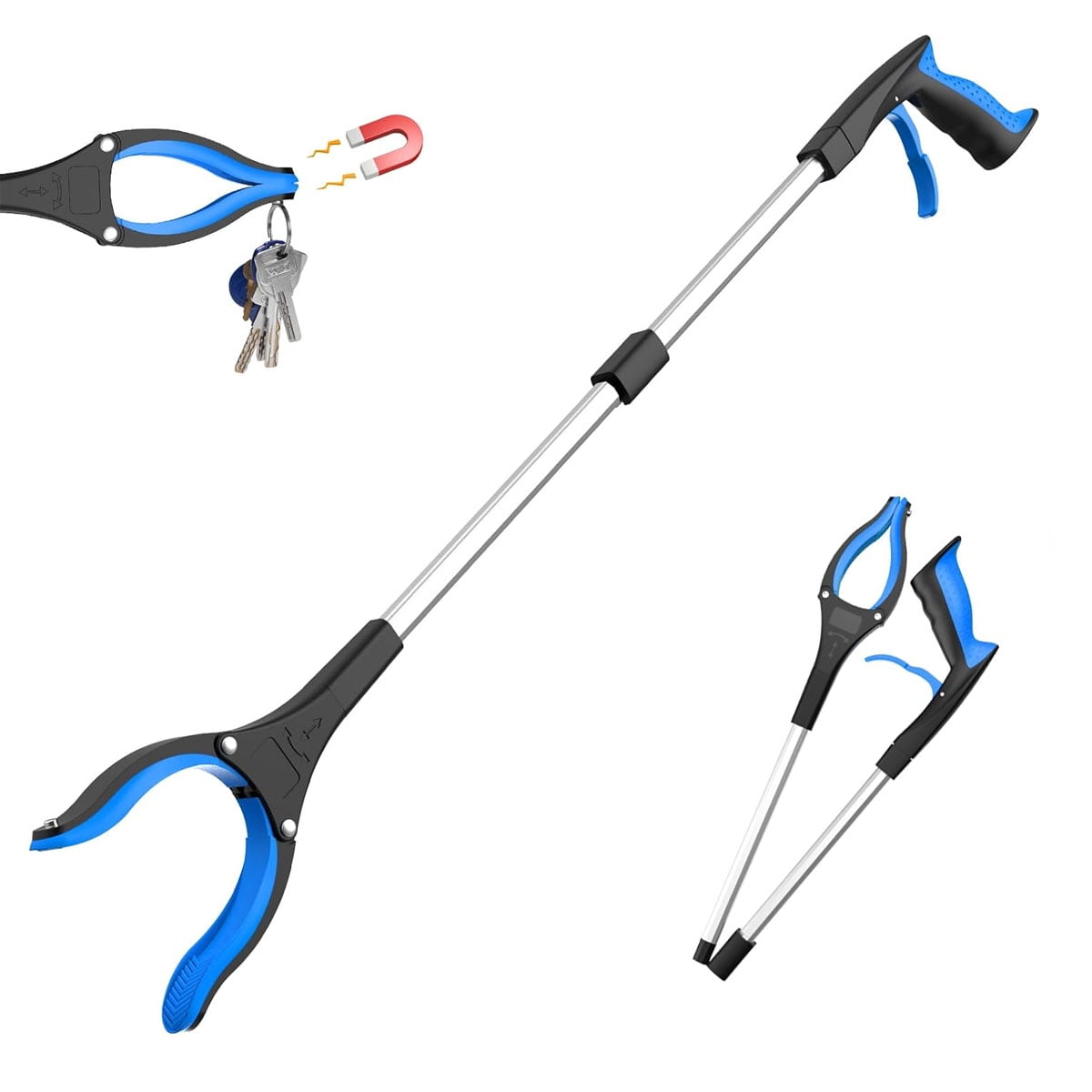 80cm Greifzange Müllzange Faltbar Alu Greifhilfe Müllgreifer Klapp ...