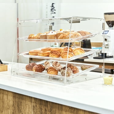 3-Tier Pastry Display Case with Removable Shelves - Acrylic Bakery ...
