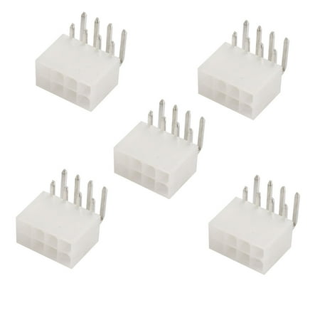 5 Pcs Beige 8 Pin Jack 90 Degree TX PCB Power Connector Adapter ...