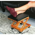 Foldable Wooden Footrest with Adjustable Height and Wheels - Black ...