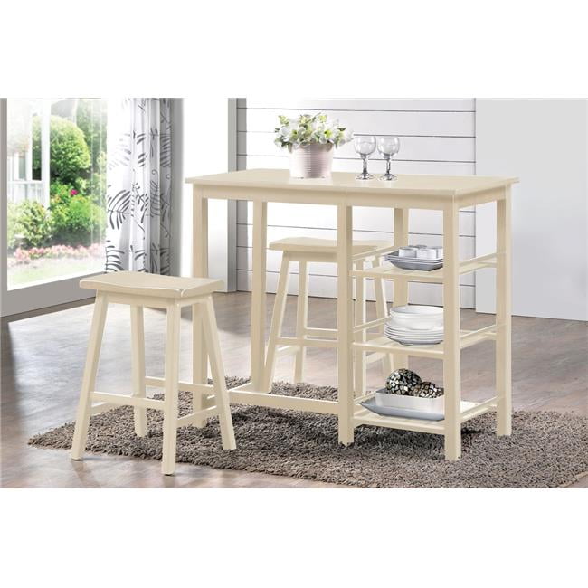 Home Roots Furniture 1 x 1 in. Rubber Wood & MDF Counter Height Set ...