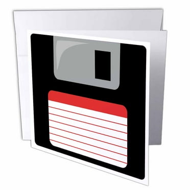 3dRose Retro 90s computer black floppy disk graphic design with red ...