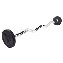 Titan Fitness 60 LB Rubber Straight Fixed Barbell, Pre-Loaded Weight ...