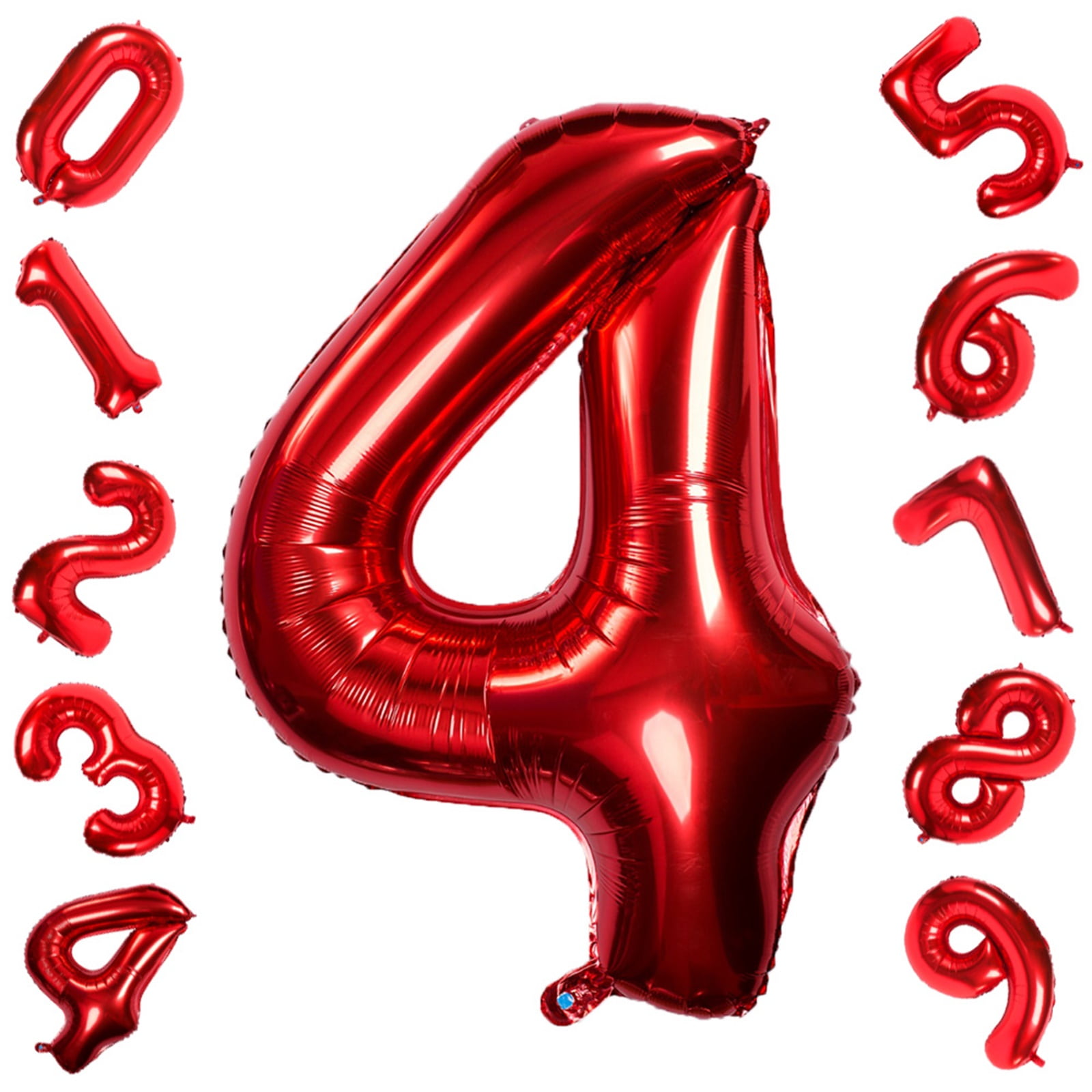Red 4 Balloons,40 Inch Birthday Foil Balloon Party Decorations Supplies ...