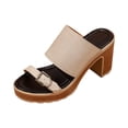 Norvail Womens Chunky Block Heel Open Toe Slip On Ankle Strap Sandals ...