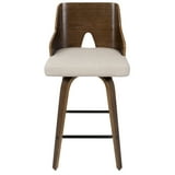 Ariana 26" Mid-Century Modern Counter Stool in Walnut and Beige Fabric ...