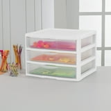 Sterilite Wide 3 Drawer Unit, Clear Plastic Countertop or Desktop ...