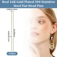 304 Stainless Steel Flat Head Pins for Jewelry Making Real 16K Gold ...