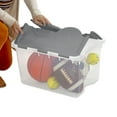 Sterilite 48 Quart Hinged Lid Storage Box, Clear Plastic Storage Bin ...