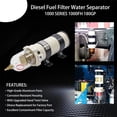 Universal Fuel Filter Water Separator 30 Micron 180 GPH 7/8-14 UNF, 1 ...