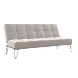 Novogratz Elle Futon, Convertible Sofa Bed and Couch, Gray Velvet ...
