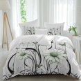 4 Piece Duvet Cover Set Cal king, Abstract Watercolor Floral Daisy Soft ...