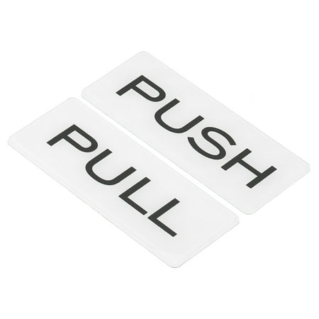 Uxcell Push Pull Door Sign Acrylic Self Adhesive Rectangle Sticker ...