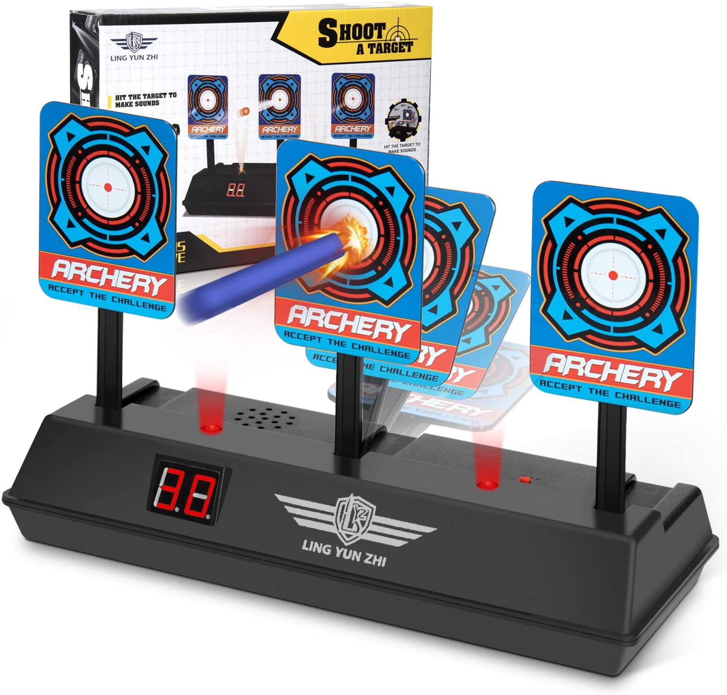 Electric Target For Nerf Pistol, Auto Reset Intelligent Light Sound ...