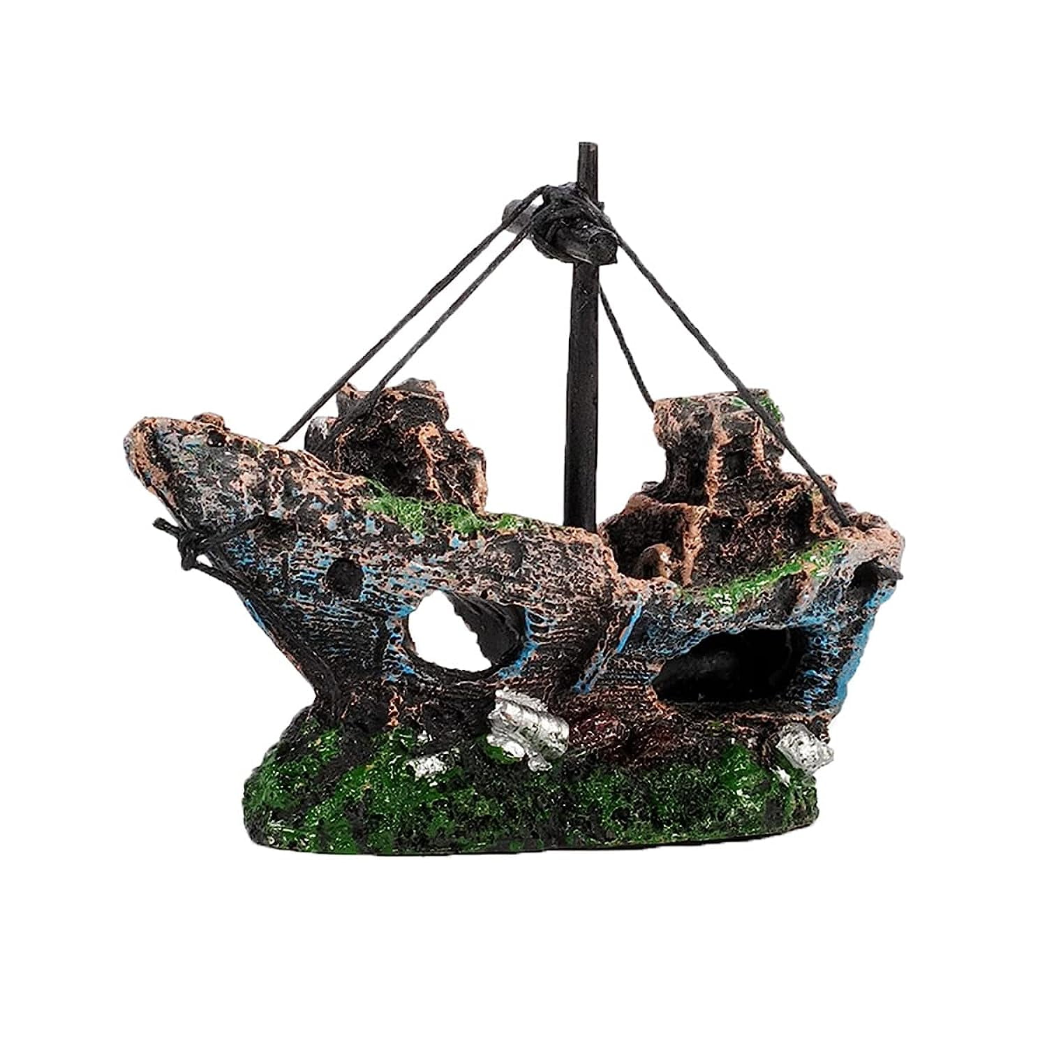 Holzlrgus Aquarium Decoration, Fish Tank Ornaments Shipwreck Decor ...