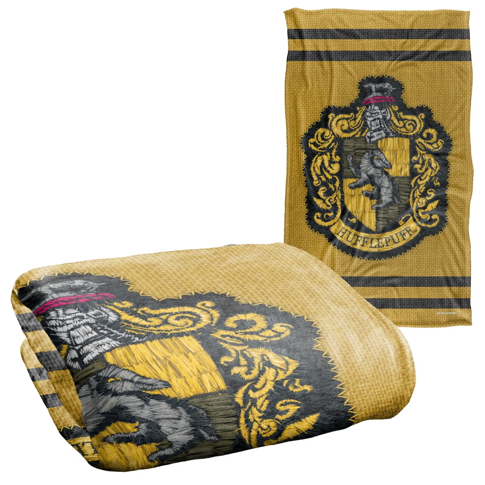 Harry Potter Hufflepuff Crest Patch Silky Touch Super Soft Throw ...